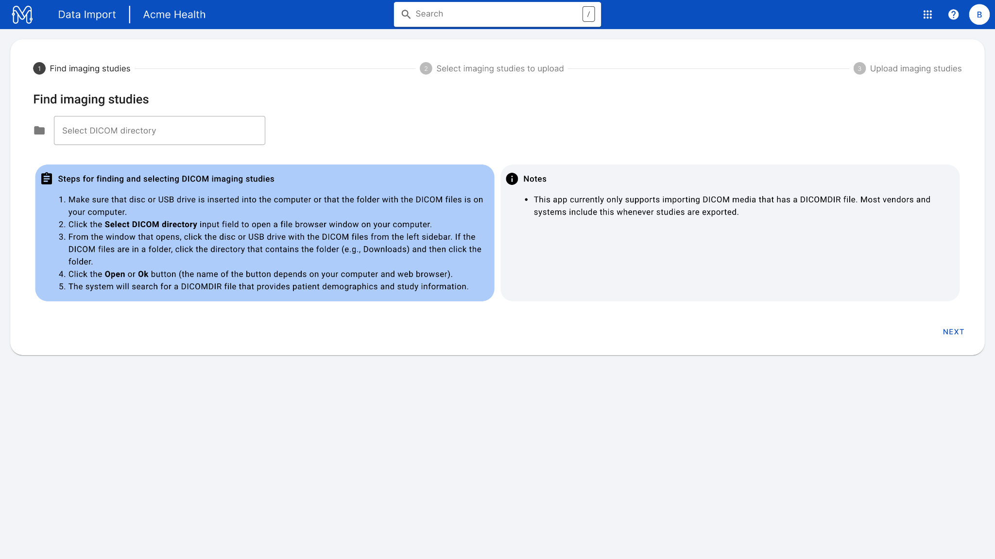 Medicom New Portal: Data Import