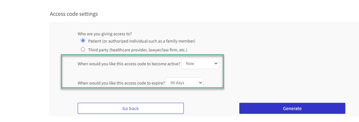 Patient Link: How to Generate an Access Code for a Patient
